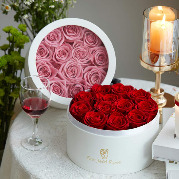 12 Preserved Rose in a Box Real Roses That Last a Year Preserved Flowe ...